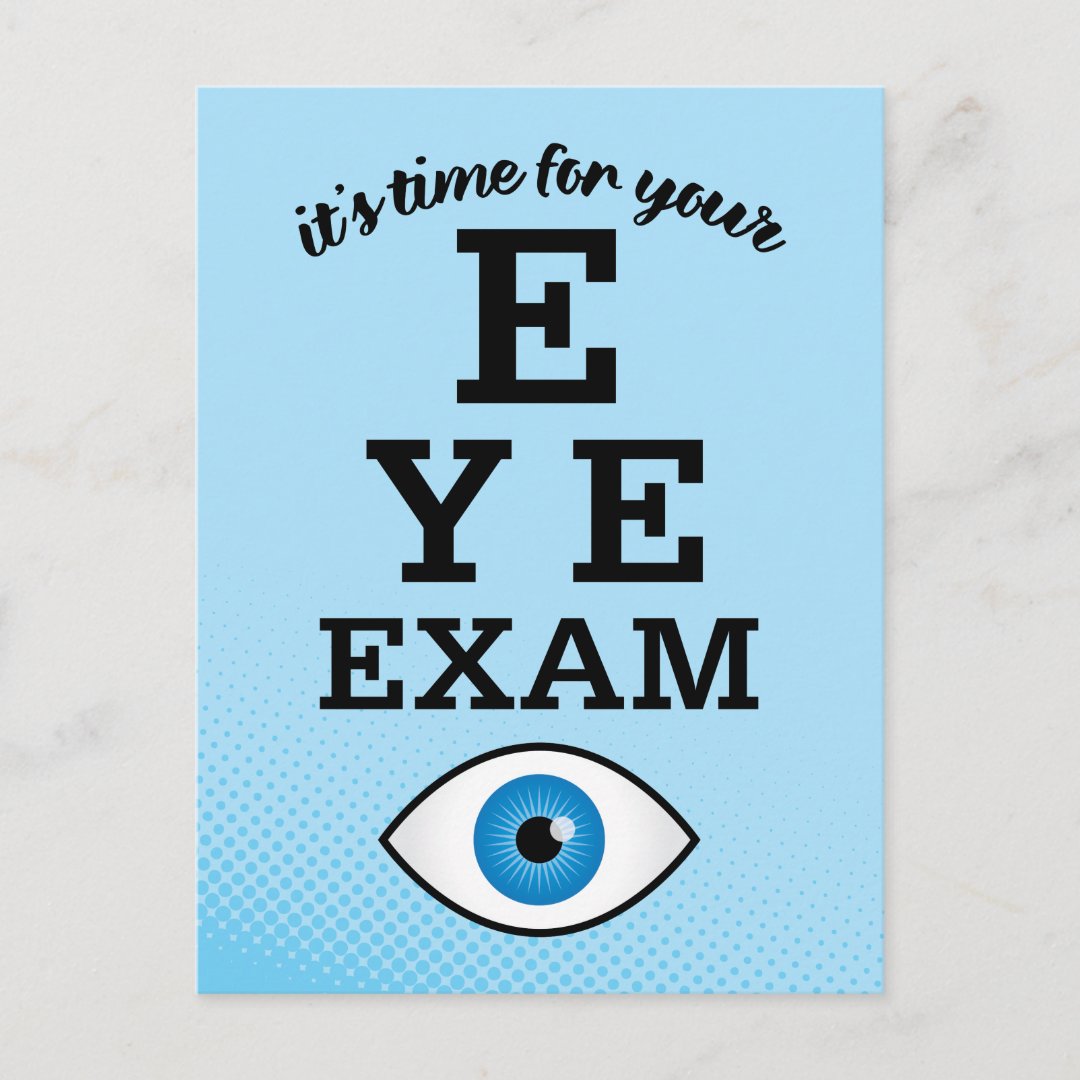 Optometry Eye Exam Appointment Reminder Postcard | Zazzle