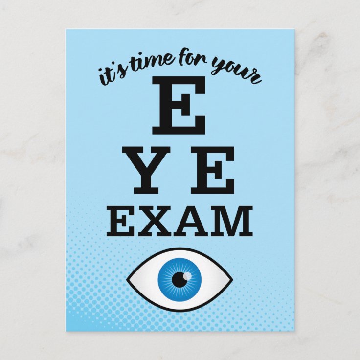 Optometry Eye Exam Appointment Reminder Postcard | Zazzle