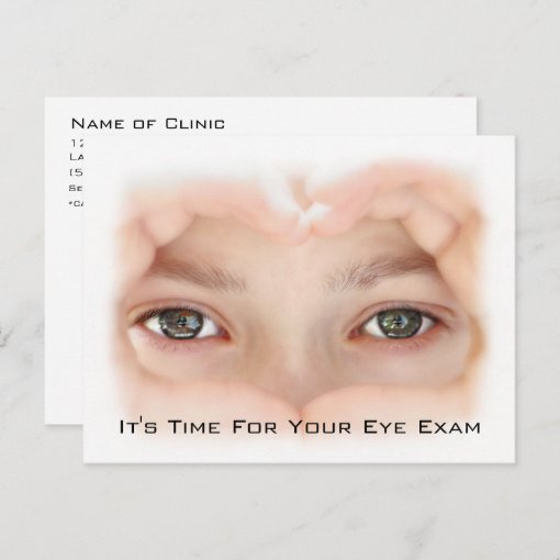 Optometry Eye Exam Appointment Reminder Postcard | Zazzle