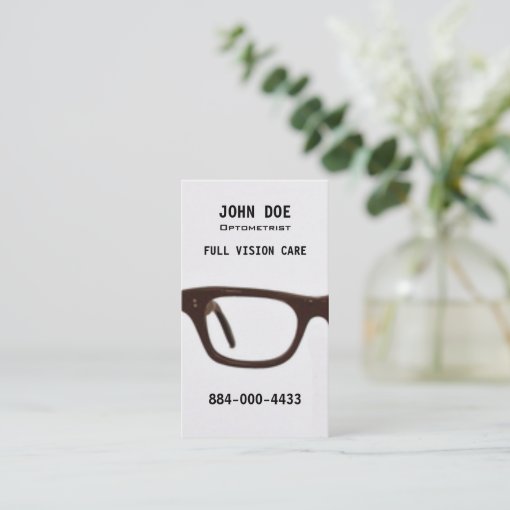 Optometry Eye Glasses Business Card | Zazzle