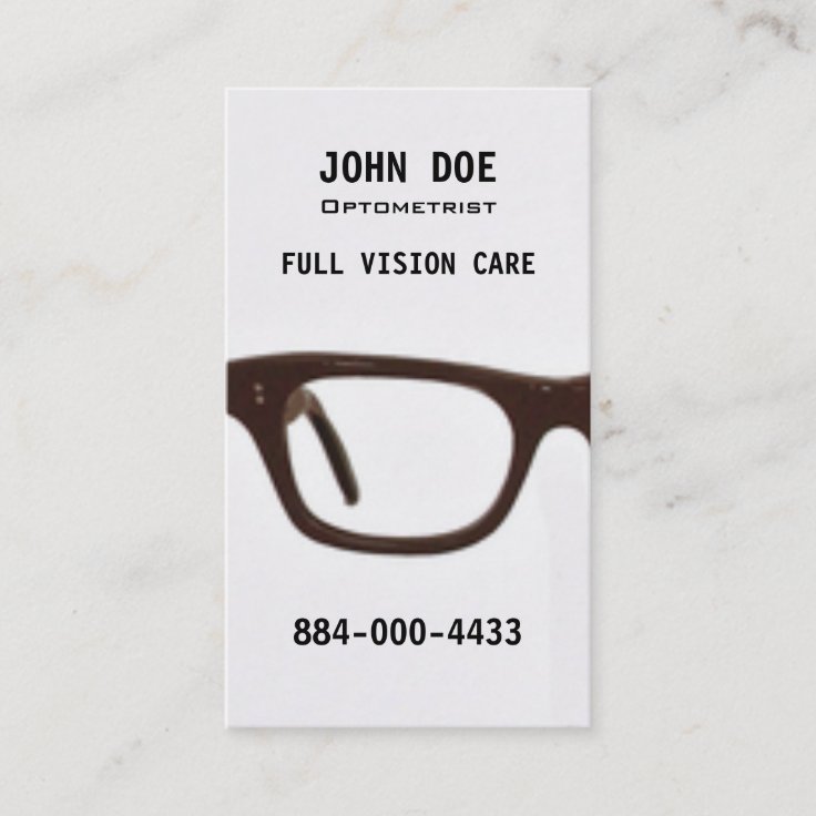 Optometry Eye Glasses Business Card | Zazzle