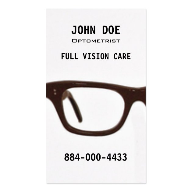 Optometry Eye Glasses Business Card Templates