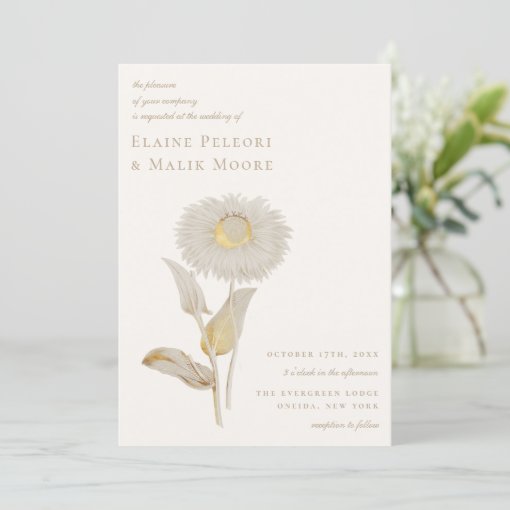 Opulent Gilded Floral Wedding Invitation | Zazzle