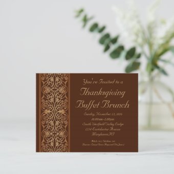 Opulent Thanksgiving Dinner or Buffet Invitations | Zazzle
