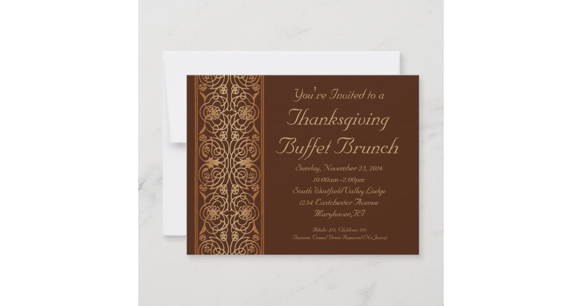 Opulent Thanksgiving Dinner or Buffet Invitations | Zazzle