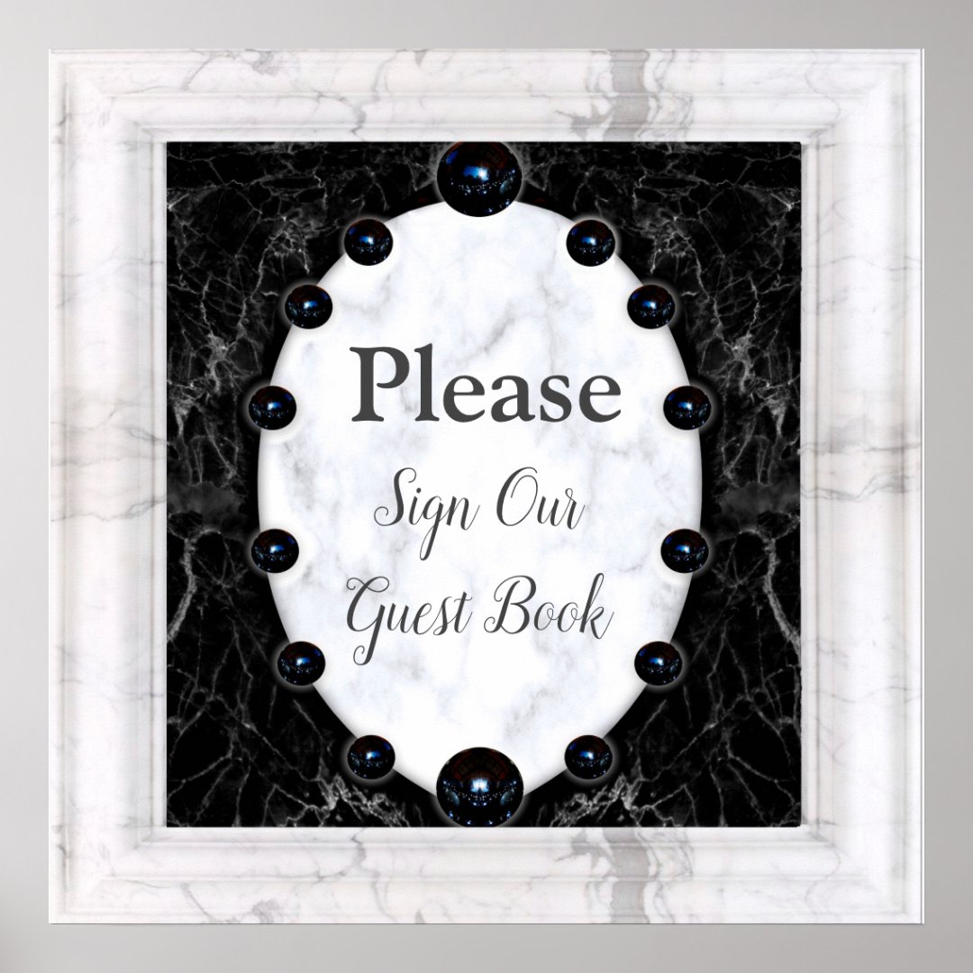 Opulent White & Black Marble Spheres Poster | Zazzle