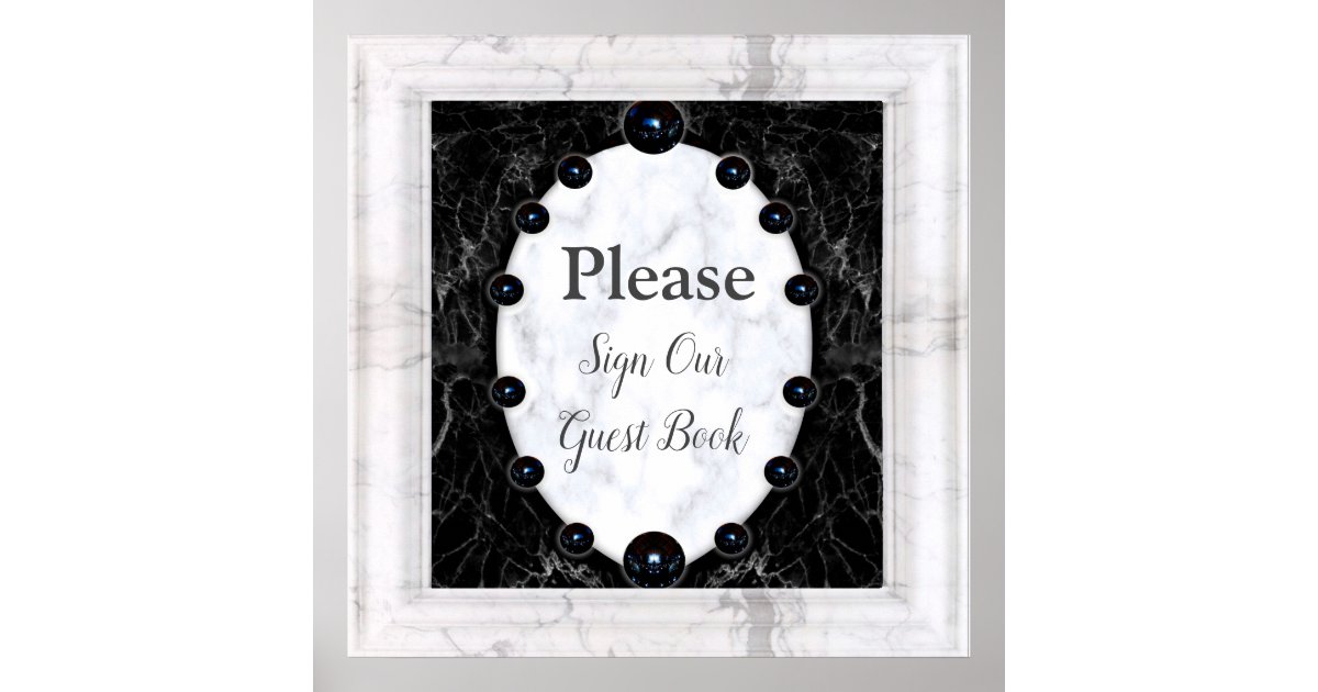 Opulent White & Black Marble Spheres Poster | Zazzle