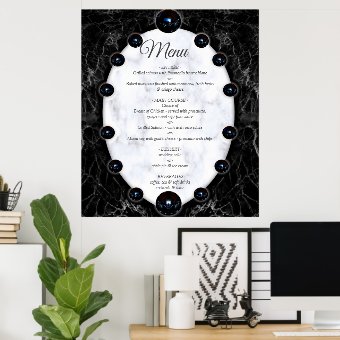 Opulent White & Black Marble Spheres Poster | Zazzle