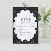 Opulent White & Black Marble Spheres RSVP Card | Zazzle