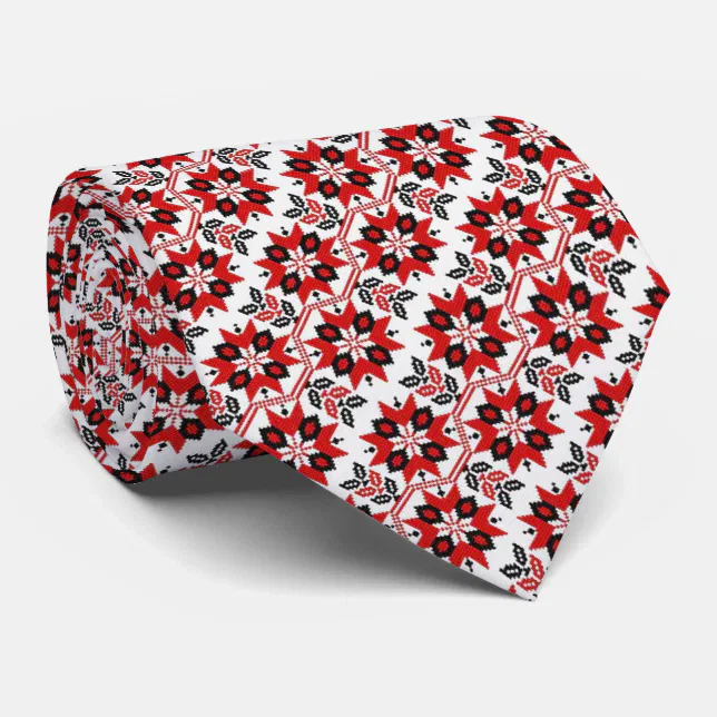 OPUS Ukrainian Embroidery Flower Neck Tie | Zazzle