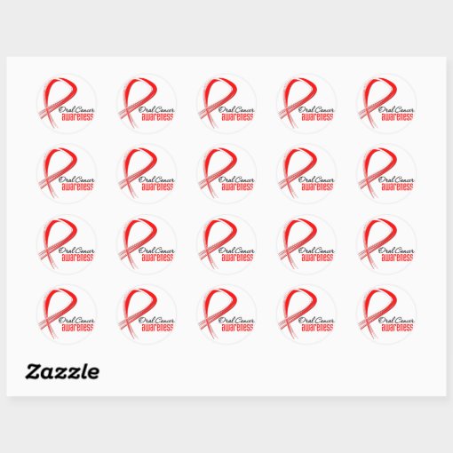 Oral Cancer Awareness Grunge Ribbon Classic Round Sticker | Zazzle