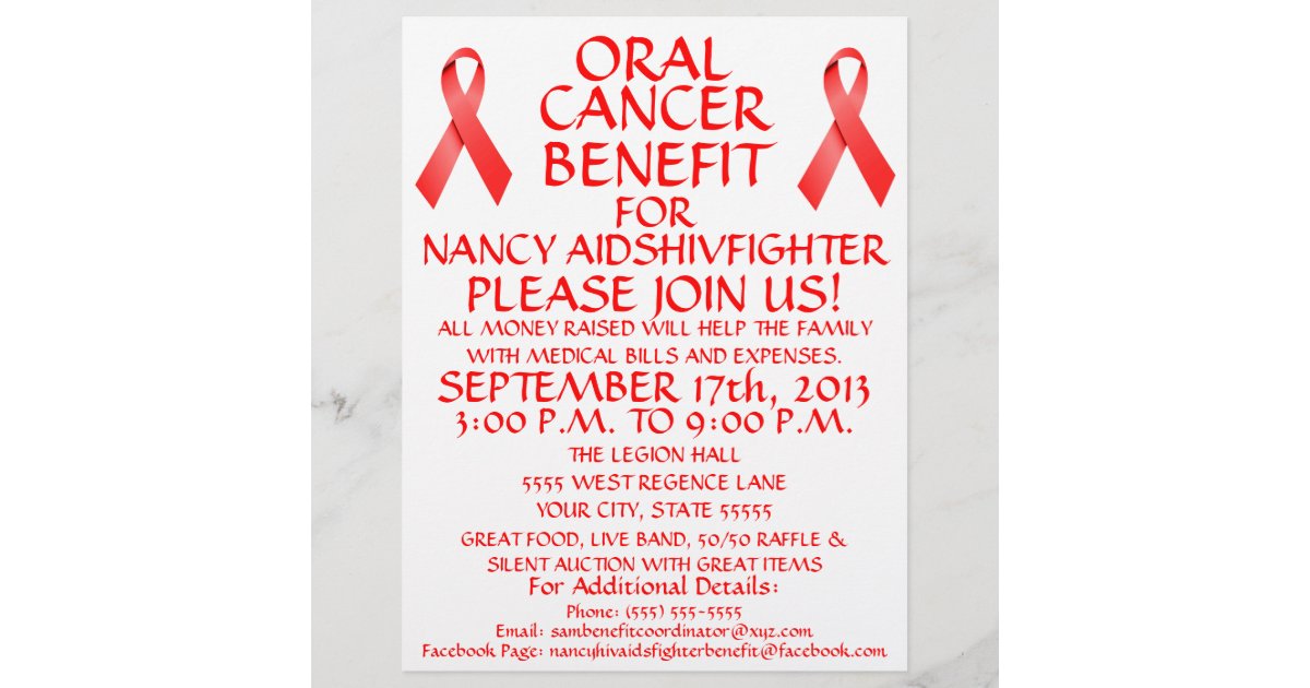Oral Cancer Benefit Flyer | Zazzle