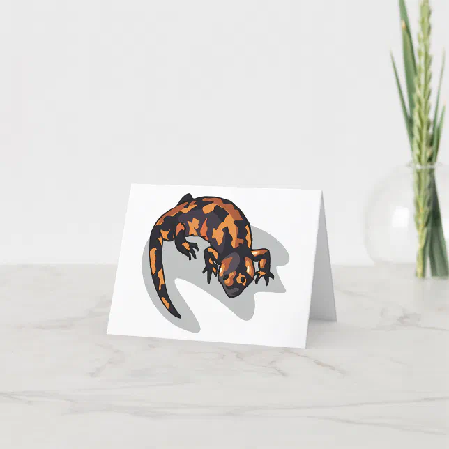 Orange And Black Lizard Thank You Card | Zazzle