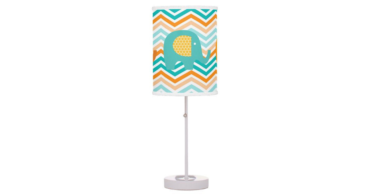 Orange and Blue Elephants Table Lamp | Zazzle
