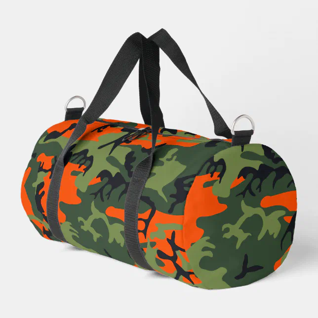 Orange and Green Camouflage, Military, Army Duffle Bag | Zazzle