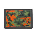 Orange and Green Camouflage, Military, Army Trifold Wallet | Zazzle