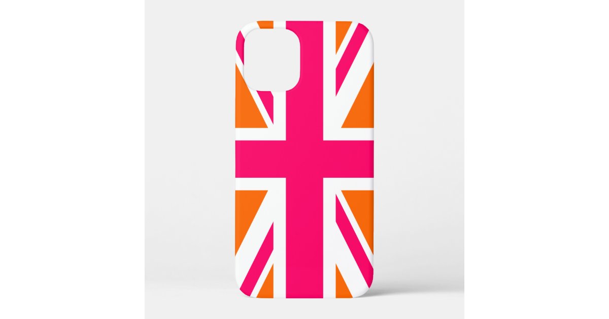 Orange and Hot Pink Union Jack Case-Mate iPhone Case | Zazzle