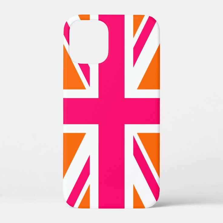 Orange and Hot Pink Union Jack Case-Mate iPhone Case | Zazzle