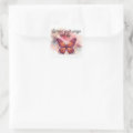 Orange and Maroon Monarch Butterfly with Saying Square Sticker | Zazzle