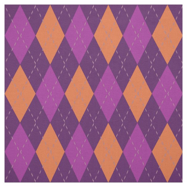 Purple Argyle Fabric | Zazzle