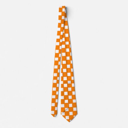 Orange and White Checkered Tie | Zazzle
