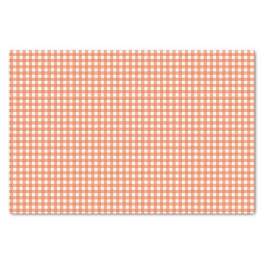 Orange and White Gingham Tissue Paper | Zazzle.com