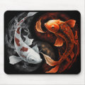 Orange And White Lucky Koi Fish Japan Art Mouse Pad | Zazzle