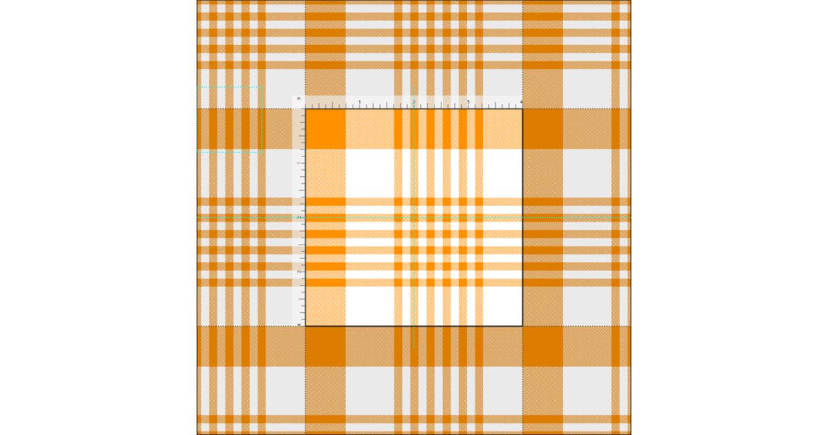 Orange and White Plaid Fabric | Zazzle