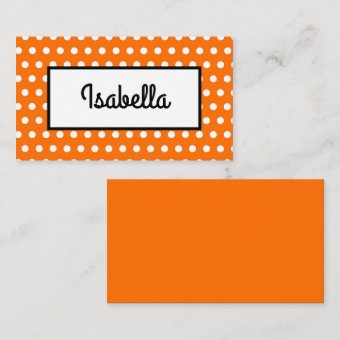 Orange and White Polka Dot Thanksgiving Place Card | Zazzle