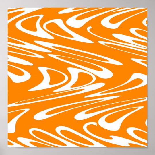 Orange and White Retro Pattern. Poster | Zazzle.com