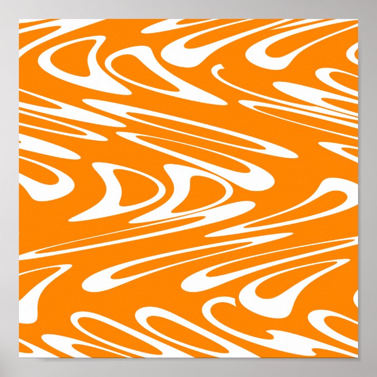 Orange and White Retro Pattern. Poster | Zazzle