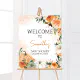 Orange Autumn Fall Floral Pumpkin Welcome Poster | Zazzle