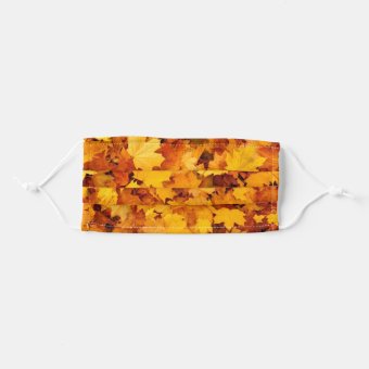 Orange Autumn Leaves Face Mask For Her | Zazzle