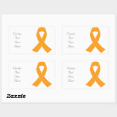 Orange Awareness Ribbon - Leukemia, MS Rectangular Sticker | Zazzle