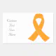 Orange Awareness Ribbon - Leukemia, MS Rectangular Sticker | Zazzle