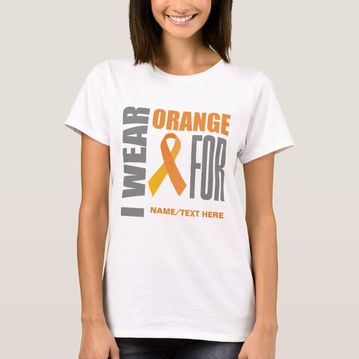 Orange awareness ribbon T-Shirt | Zazzle