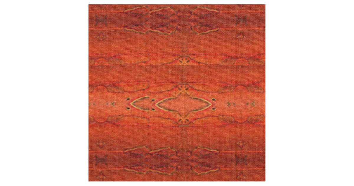 Orange Aztec Pattern Fabric | Zazzle
