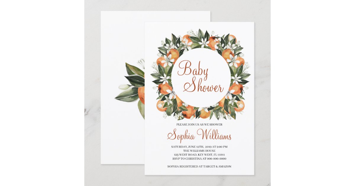 Orange Baby Shower Invitation | Zazzle
