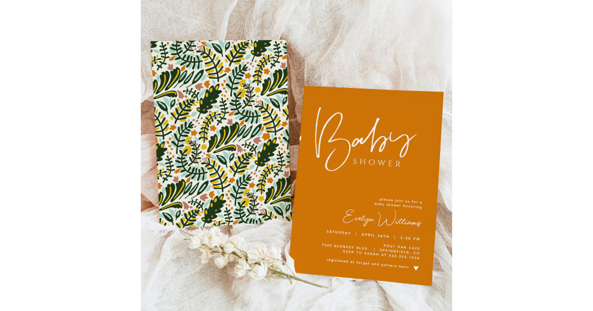 Orange Baby Shower Invitation | Zazzle