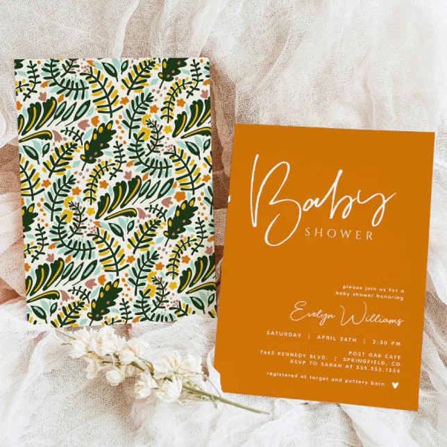 Orange Baby Shower Invitation | Zazzle