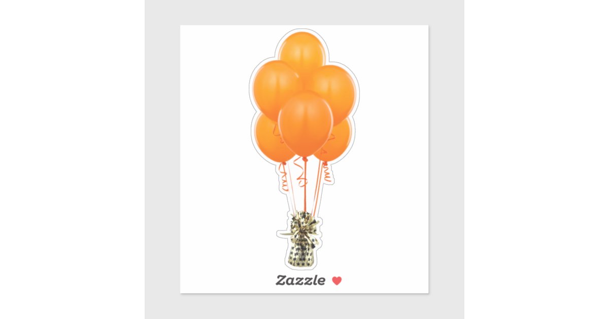 Orange Balloons Sticker | Zazzle