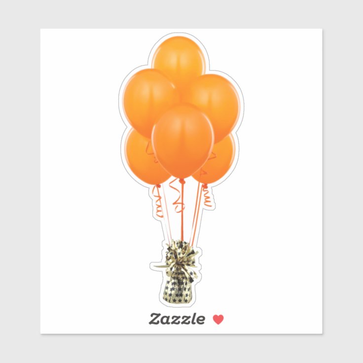 Orange Balloons Sticker | Zazzle
