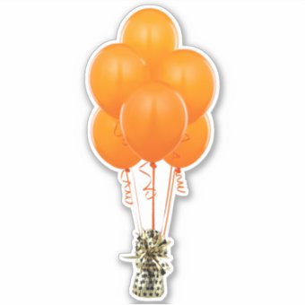 Orange Balloons Sticker | Zazzle