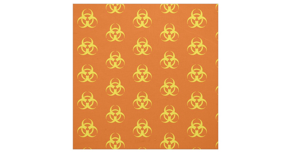 Orange Biohazard Symbol Fabric | Zazzle