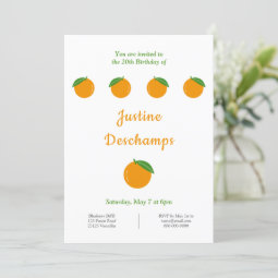 Orange Birthday Invitation | Zazzle