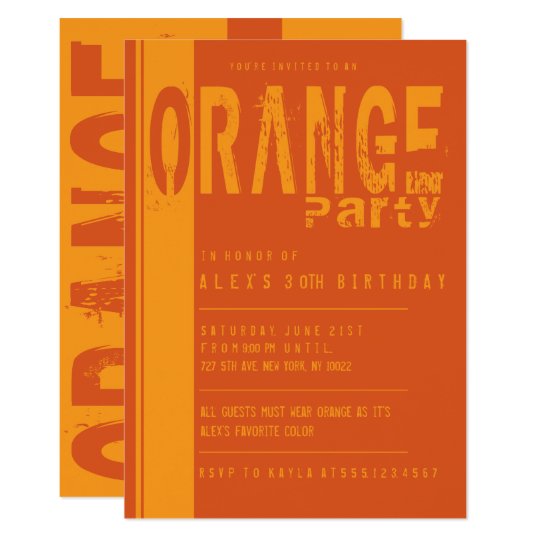 Orange Birthday Party Invitations | Zazzle.com
