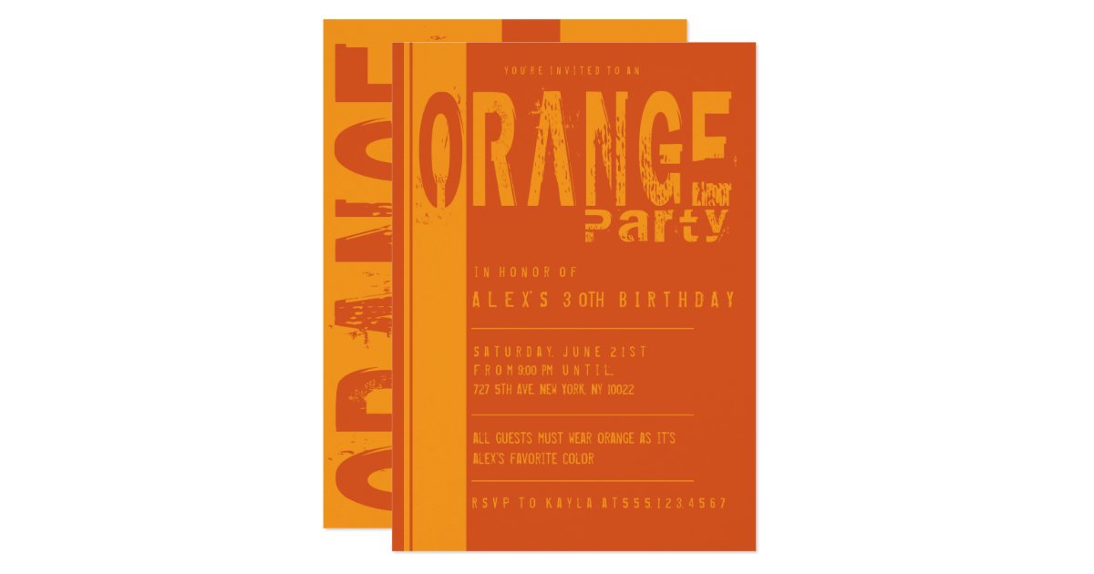 Orange Birthday Party Invitations | Zazzle.com