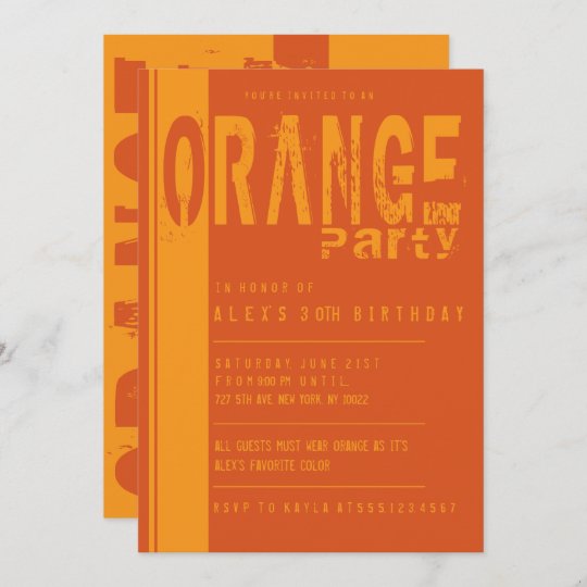 Orange Birthday Party Invitations | Zazzle.com