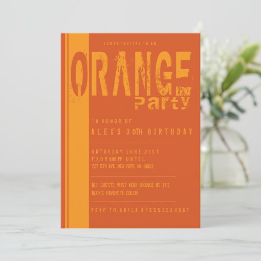 Orange Birthday Party Invitations | Zazzle