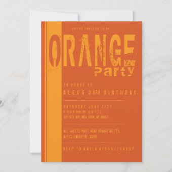 Orange Birthday Party Invitations | Zazzle